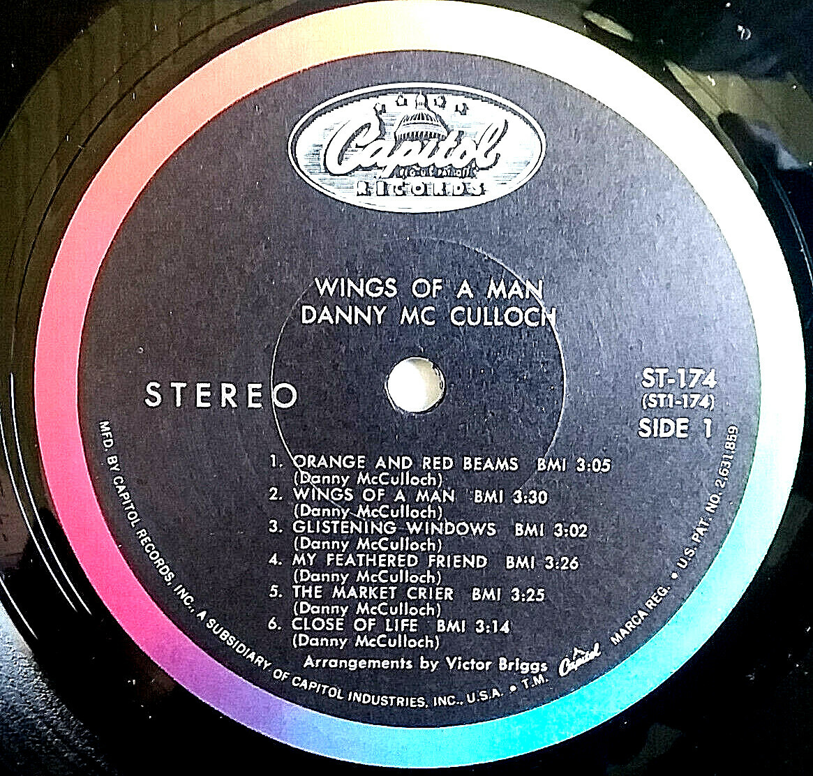 DANNY MCCULLOCH - Wings of A Man - Vinyl LP 1969 Capitol ST-174 SHRINK Animals | eBay