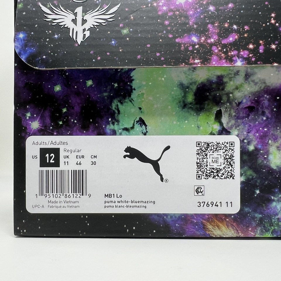 PUMA MB.01 MB1 Lo Team Colors White Royal Blue LaMelo Men's Size 12 ...