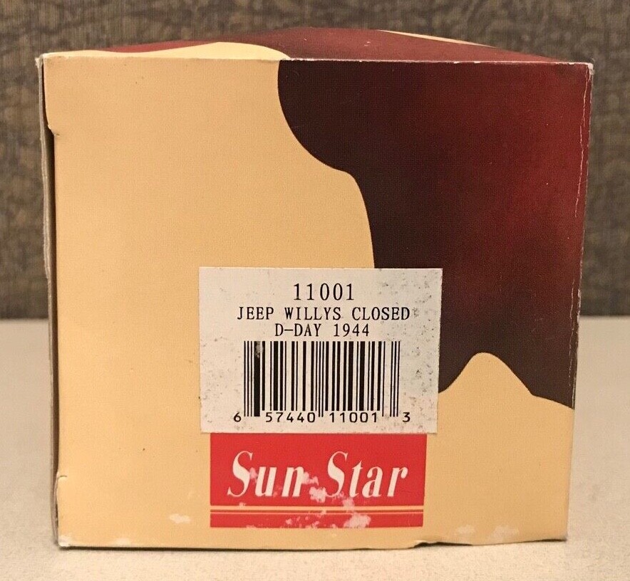 Sun Star 11001 Jeep Willys Closed D-Day 1944 US Army Die Cast Model NEW ...