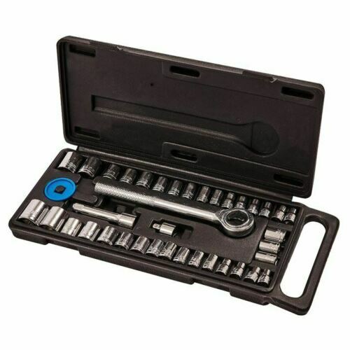 Amtech 40 Piece Socket Set 1/4" 3/8" Drive Socket Ratchet Handle ...