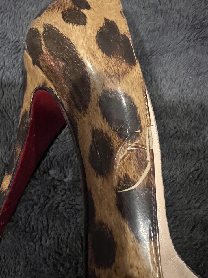 Christian Louboutin Patent Leopard Décolleté 868 100mm 41 Heels | eBay