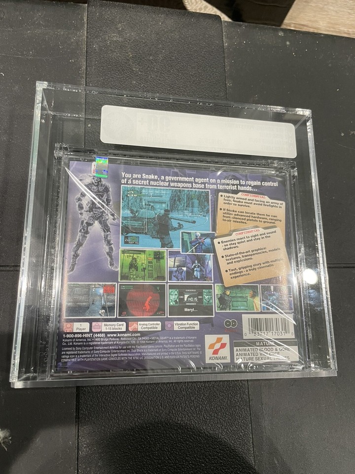 Metal Gear Solid PS1 Graded VGA 90 + Gold Near Mint+/Mint Uncirculated ...