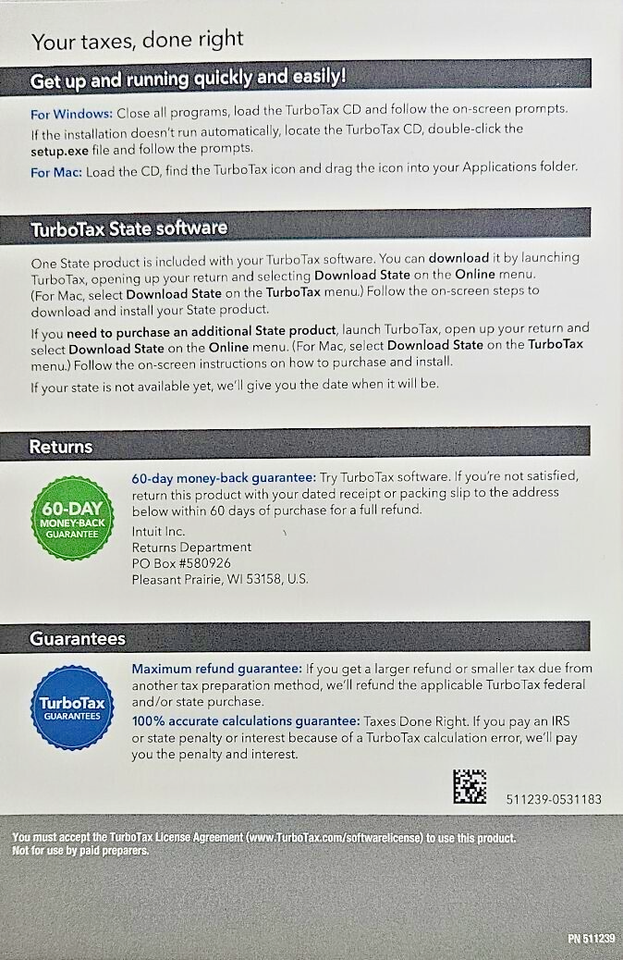 2020 TurboTax Premier 2020 Federal + 1 State Windows Mac Digital only ...