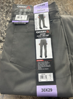 Gerry Mens Venture Fleece Lined Pants Relaxed Fit Tricot Lined New w ...