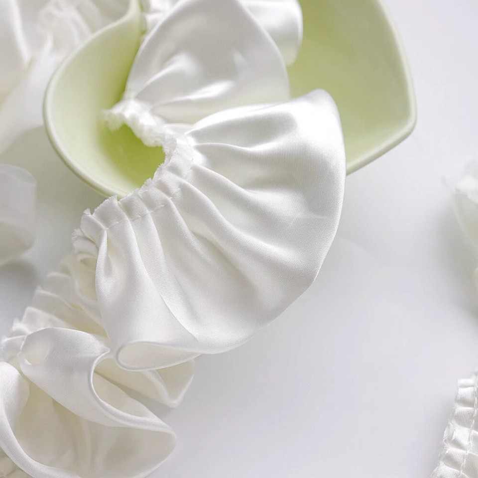 Satin Ruffle Edge Faux Silk Trimming Ribbon Bias Fabric Frill Pleated ...