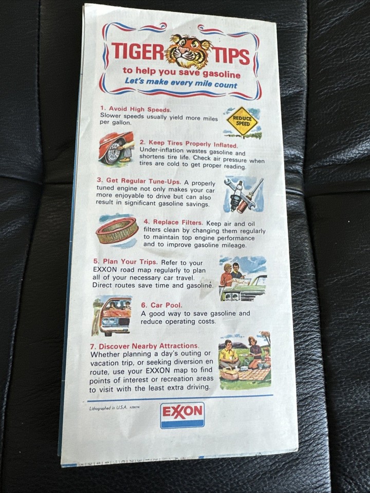 Vtg 1981 Exxon Company Mexico Printed Gas Station Travel Road Map | eBay