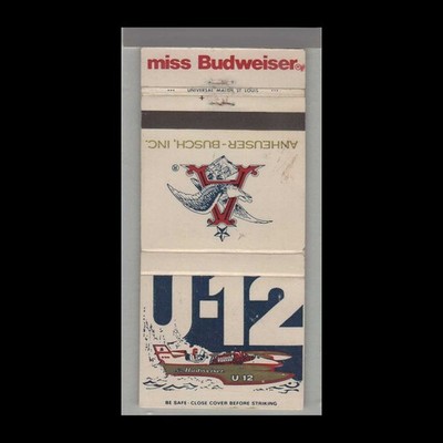 Matchbook Cover - Miss Budweiser - U-12 Racing Boat | eBay