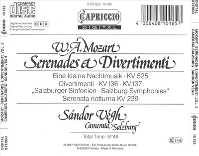 SANDOR VÉGH MOZART: SERENADES & DIVERTIMENTI NEW CD | eBay