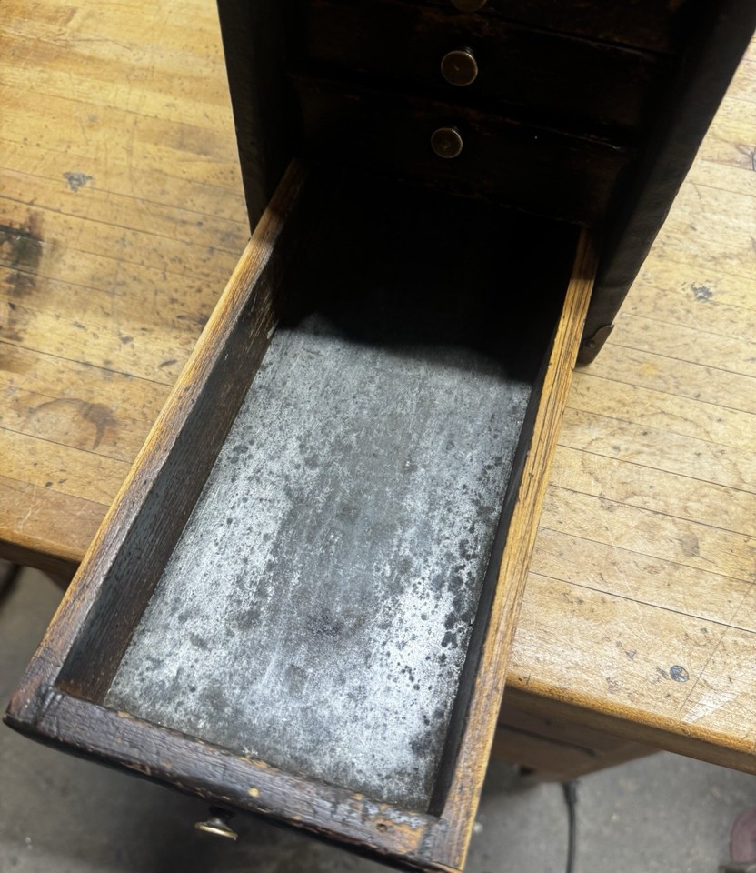 Antique 5 Drawer Machinist Tool Box Wood Vintage Medical Dental Chest ...