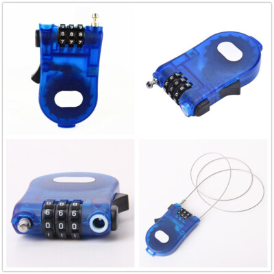 Retractable Combination Cable Security Lock For Bike Luggage Blue Locks ...