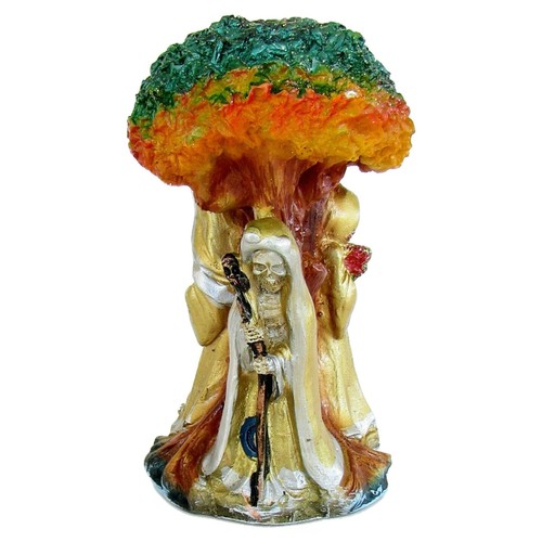 Santa Muerte Dorada Arbol de la Vida Curada / Holy Death Gold Tree of ...
