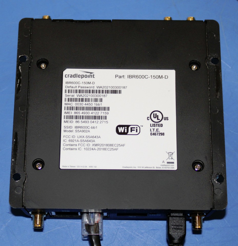 Cradlepoint LTE Router Dual SIM IBR600C-150M-D S5A902A With Power ...