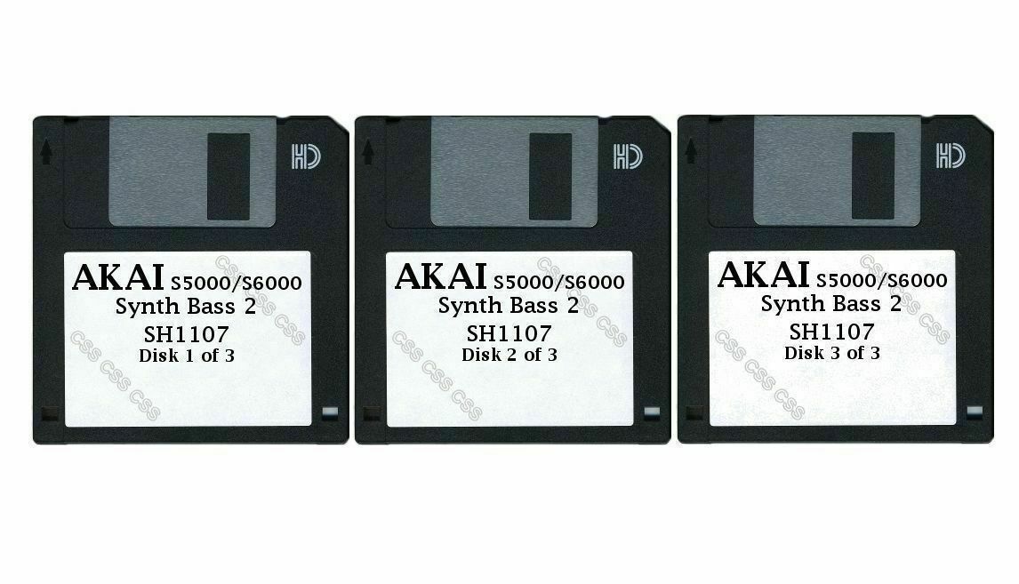 Akai S5000 / S6000 Set of Three Floppy Disks Synth Bass 2 SH1107 | eBay