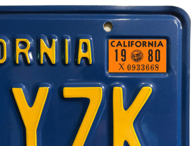 California License Plate Registration Sticker, 1980, YOM, CA DMV, Tag ...