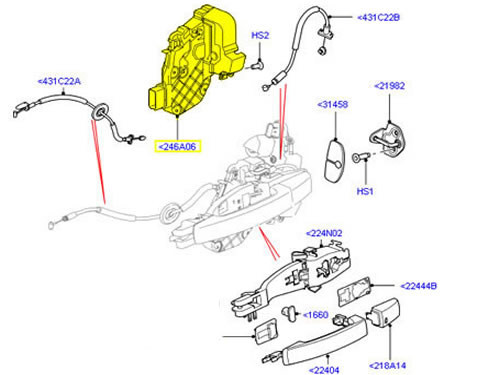 LAND ROVER REAR DOOR LATCH RANGE ROVER 2013 R.R. SPORT 2014 RH OEM NEW ...