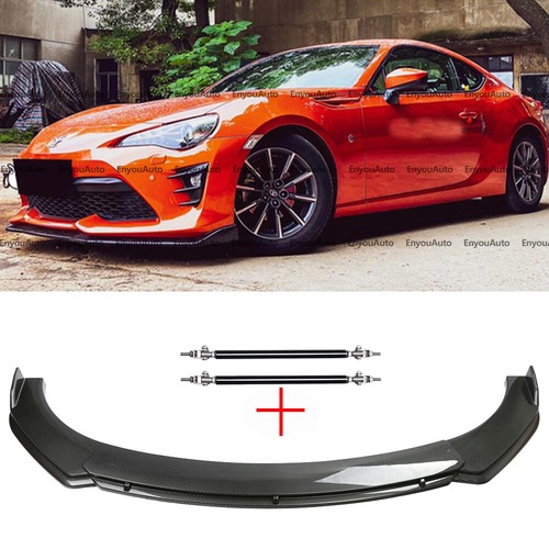 For Toyota GR86 Front Bumper Lip Spoiler Splitter + Strut Rods Carbon ...