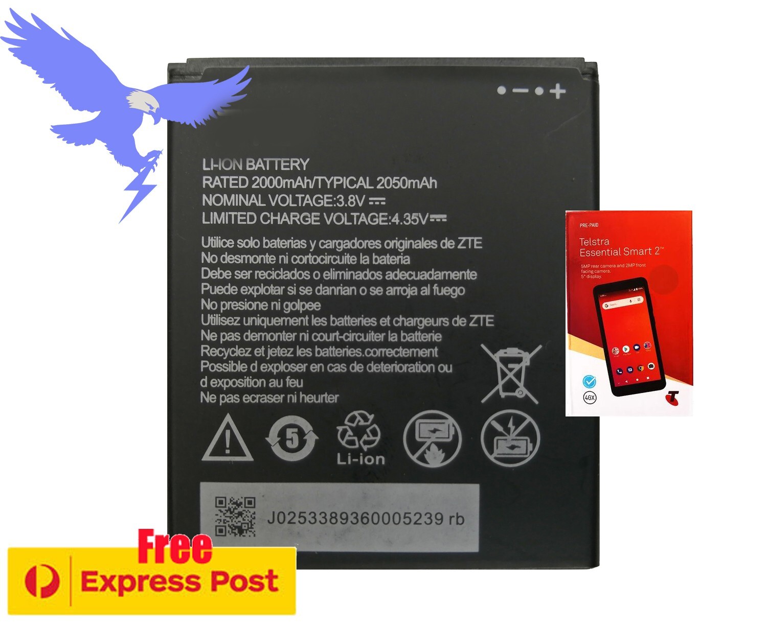 Replace Battery for Telstra Essential Smart 2 ZTE Blade A3 2019T Free ...