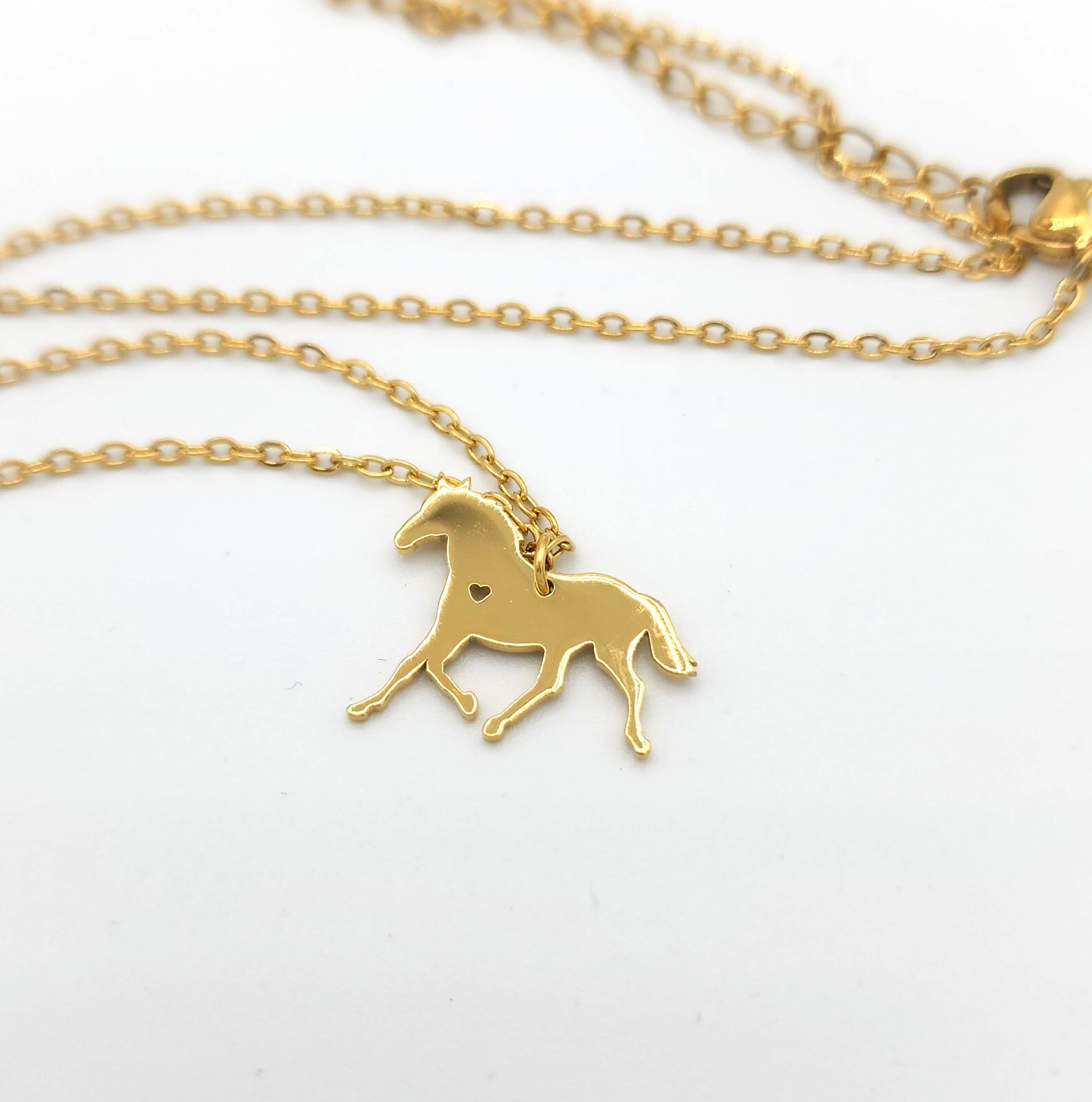 Horse GOLD Plated Necklace Equestrian Graceful Gallop Stallion Pony | eBay