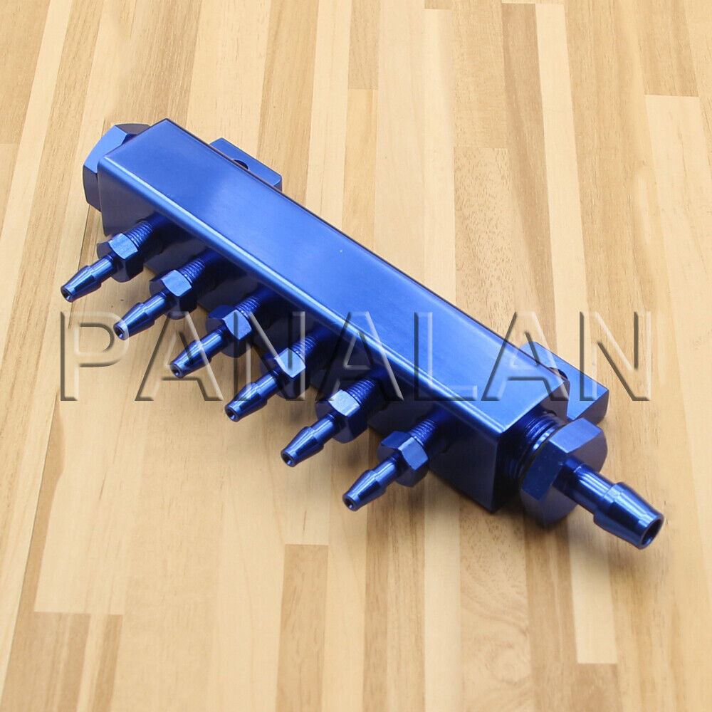For Turbo Wastegate Vacuum Intake Blue 1/8 NPT 6 Port Vacuum Manifold ...