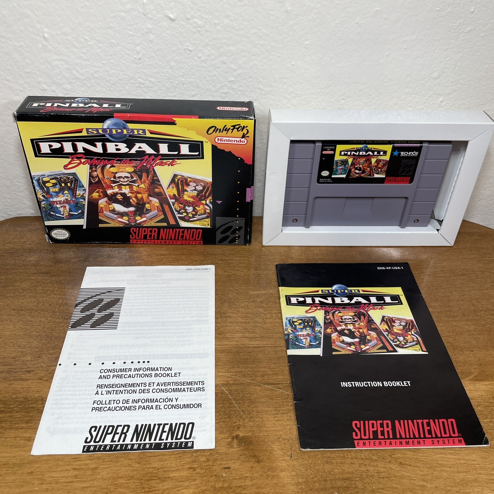 Super PINBALL : Behind The Mask SNES Super Nintendo CIB Complete In Box ...