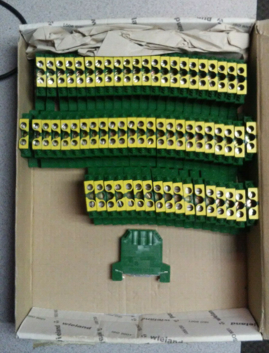 LOT OF 64 WIELAND 9700A/8SL 2 S35 9700A/8SL2S35 TERMINAL BLOCKS 10mm2 ...