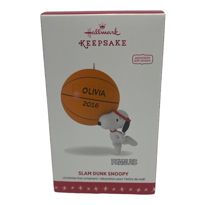 Hallmark Keepsake Ornament Slam Dunk Snoopy Personalize With Stickers ...