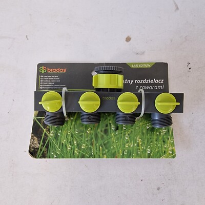 4-Way Splitter with Valve - Lime Line - Bradas - New & Sealed - Free P ...