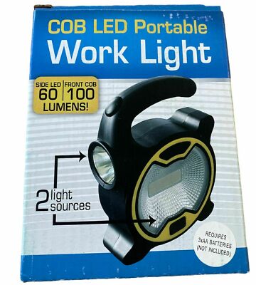 New Battery Powered COB LED Portable Work Light, 2 Light Sources, FREE ...