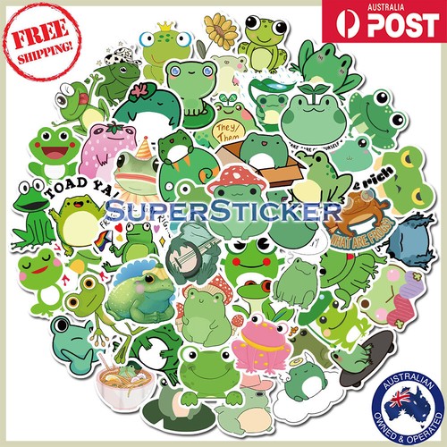 50pcs Fat Frogs 2 Animals Kids Party Stickers Bomb Skateboard Laptop ...
