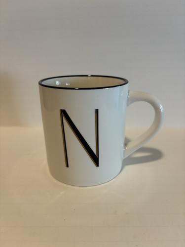 Threshold Monogram Initial N Coffee Mug Personalized Black White NEW ...