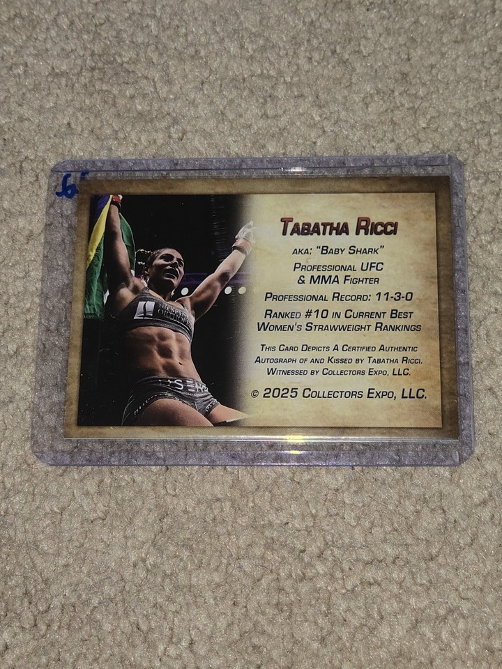 Tabatha Ricci Autograph Signed Kiss Card Collectors Expo Model MMA UFC ...