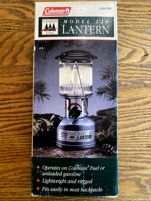 NIB Coleman 226-700 Dual Fuel Lantern 2/96 Lightweight Camping Made In ...