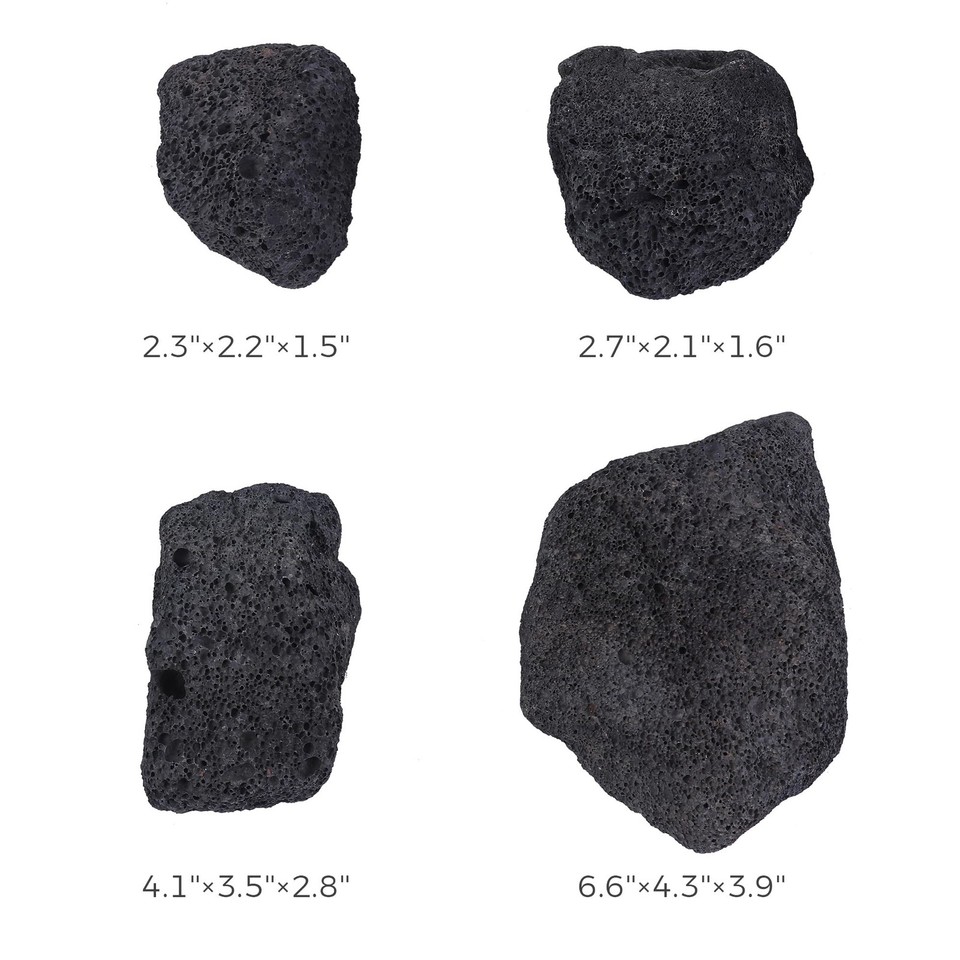 4 PCS 2-6'' Large Natural Black Lava Rock for Aquarium Volcanic Rock ...