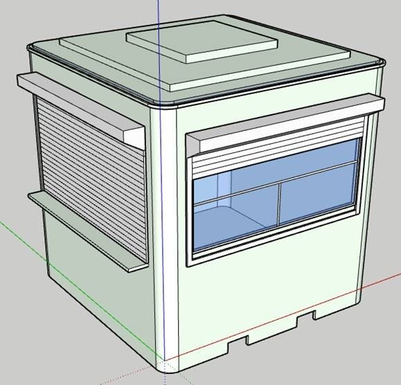 7 x 7 ft Prefabricated Portable Modular Guard Shack Cabin Gate Booth ...