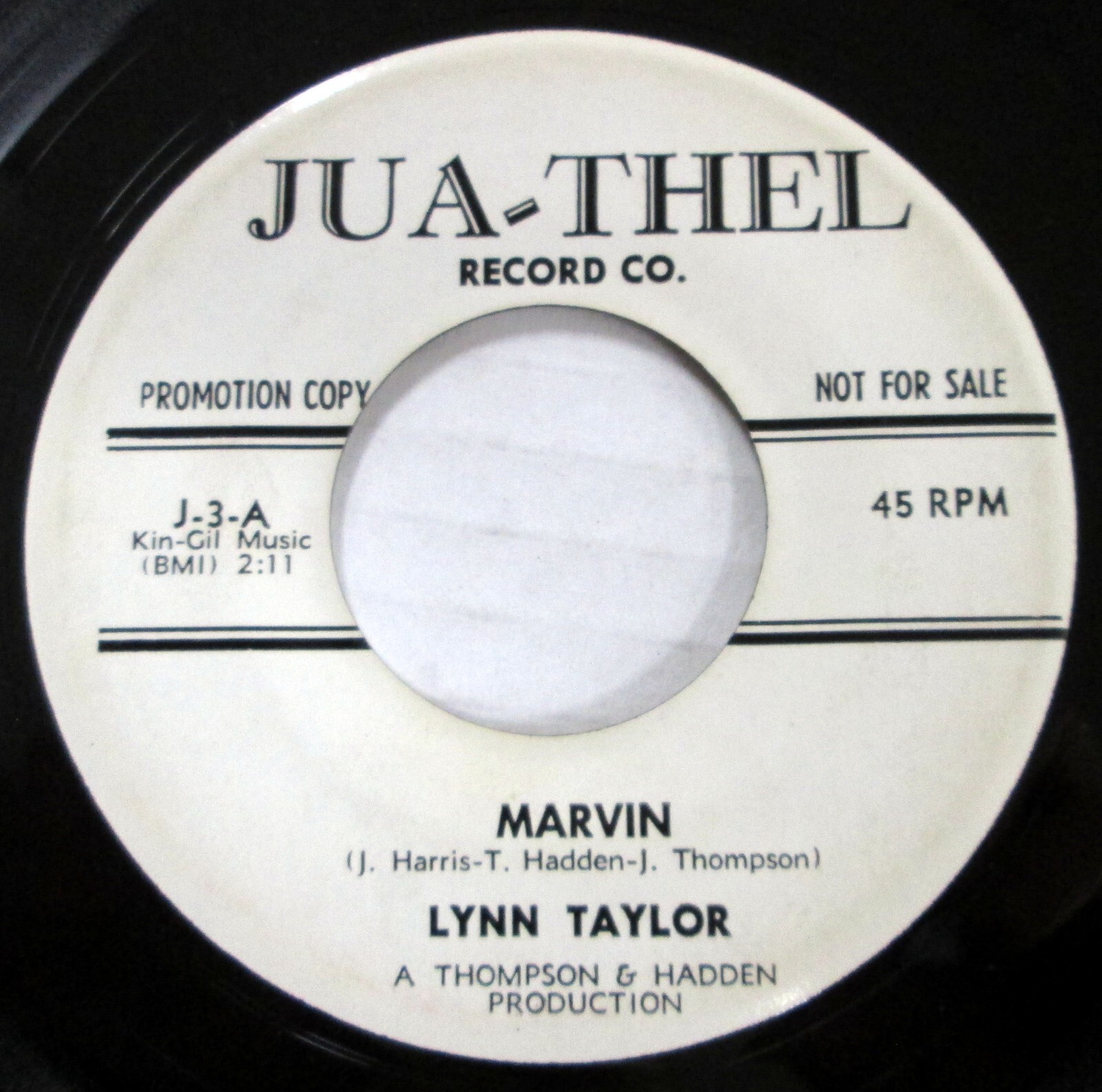 LYNN TAYLOR 45 Your Fickle Heart / Marvin VG+ PROMO Jua-Thel oldies rNr ...