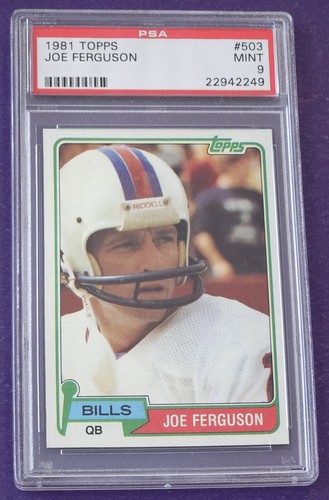 1981 Topps Football #503 Joe Ferguson card PSA 9 Mint! Buffalo Bills ...