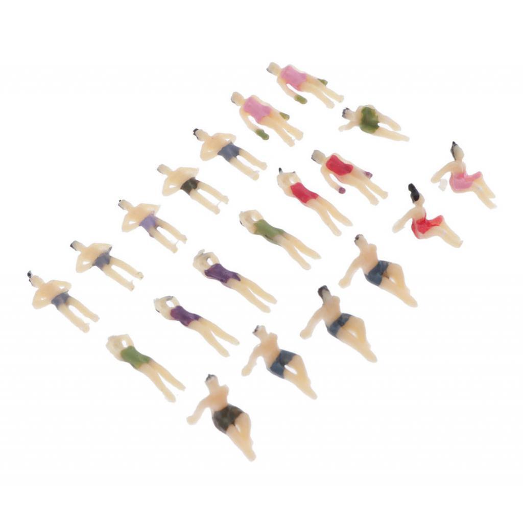 1:150 Scale Beach Swimmers Swimsuits Male Female Figures Model Diorama ...