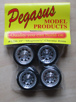 Magnum Chrome Rims 19" w Tires 1:24 1:25 Pegasus 1286 Model Car ...
