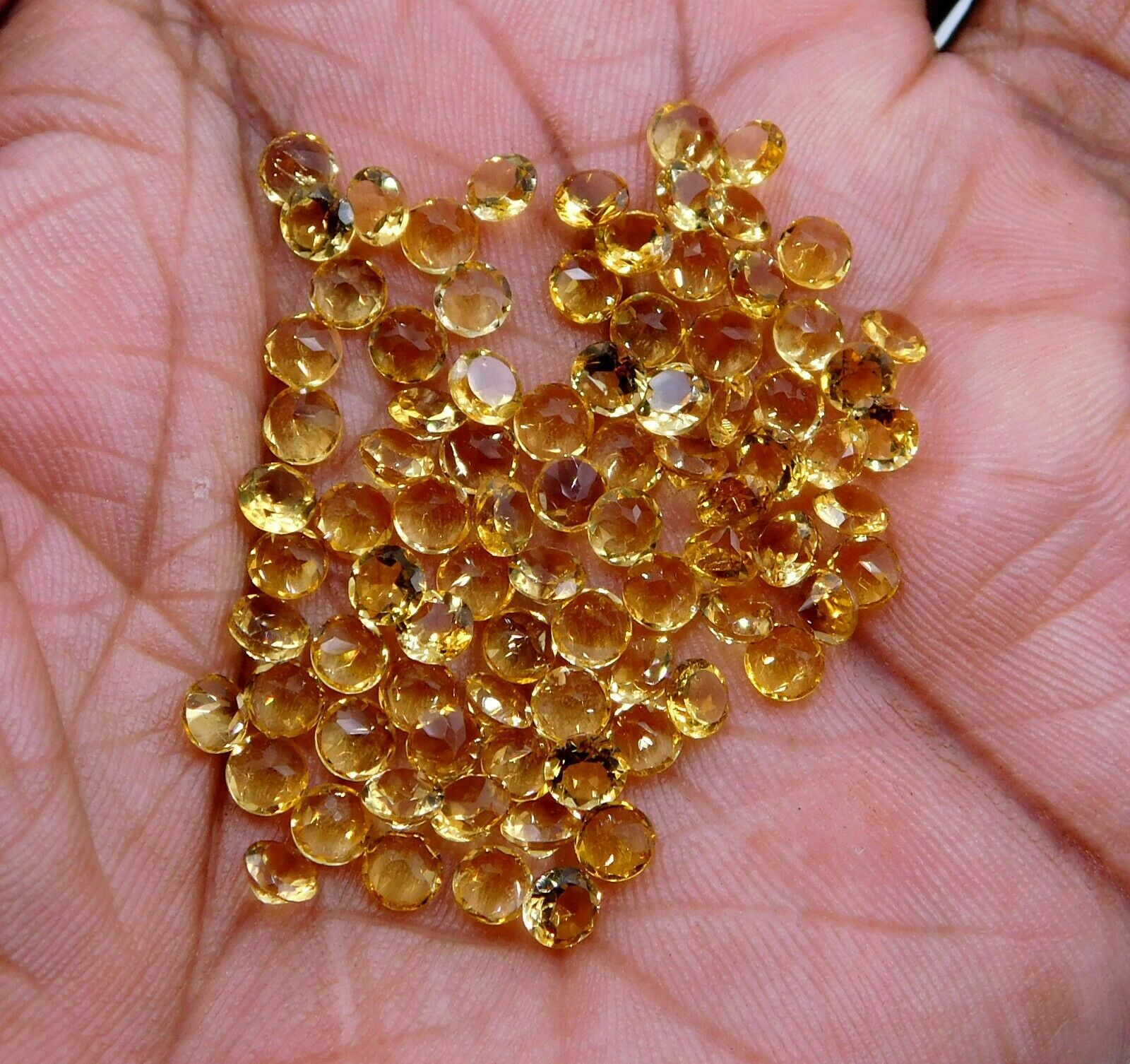 4 MM Natural Citrine Round Cut Lot Loose Gemstones For Jewelry Making P ...