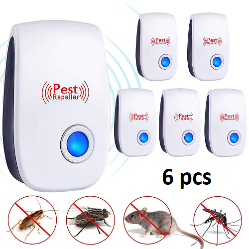 6 pcs Ultrasonic Pest Repeller Control Electronic Repellent Mice Bug ...