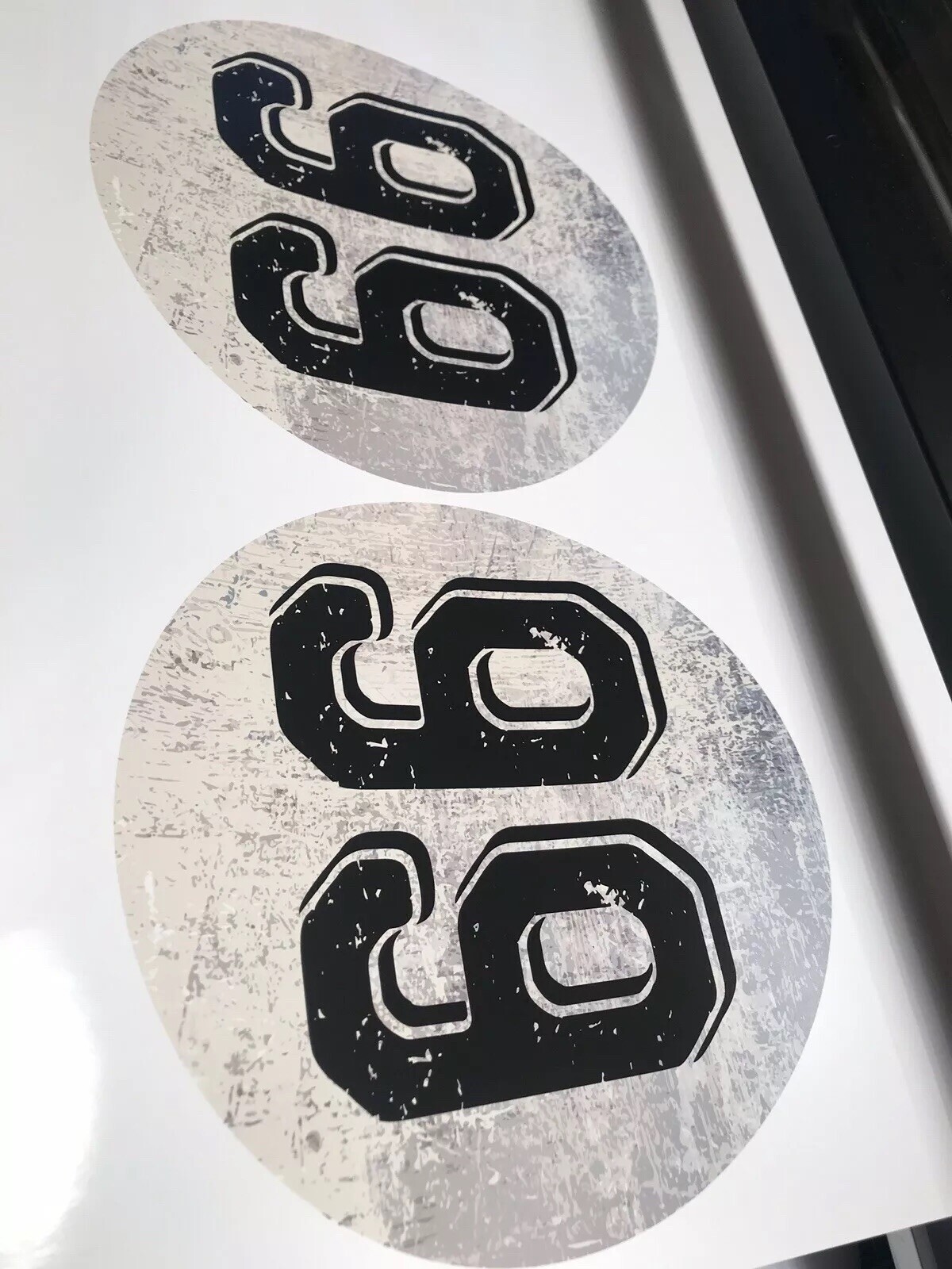 2 X Classic Retro Round Race Numbers - Vinyl Stickers/Decals Car ...