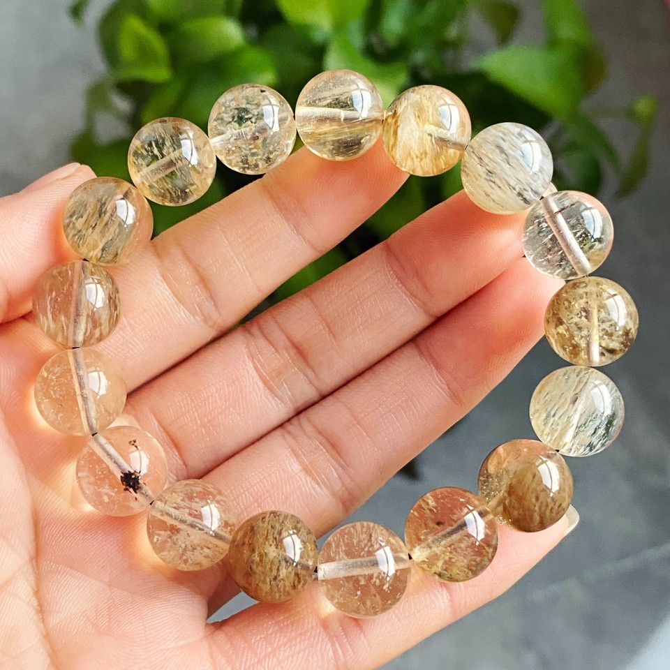 12mm Natural Color Phantom Quartz Crystal Beads Bracelet AAA | eBay