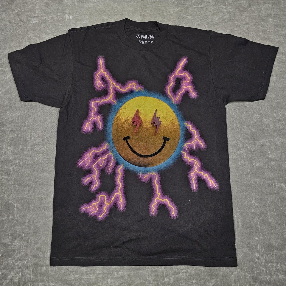 J Balvin Jose Tour Shirt Mens Large 2022 Concert Smiley Lightning ...