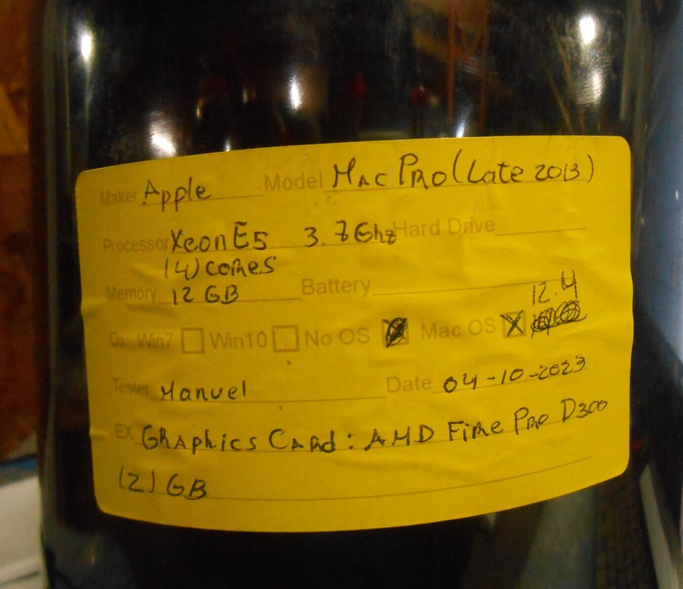 MEM LOCKED-Apple Mac Pro Xeon ES- 3.7GHz 4 CORES 12GB AMD FIREPRO D300 ...