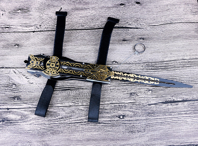 Assassin's Creed Hidden Blade Sleeve Sword Wire Control Ejectable Real ...