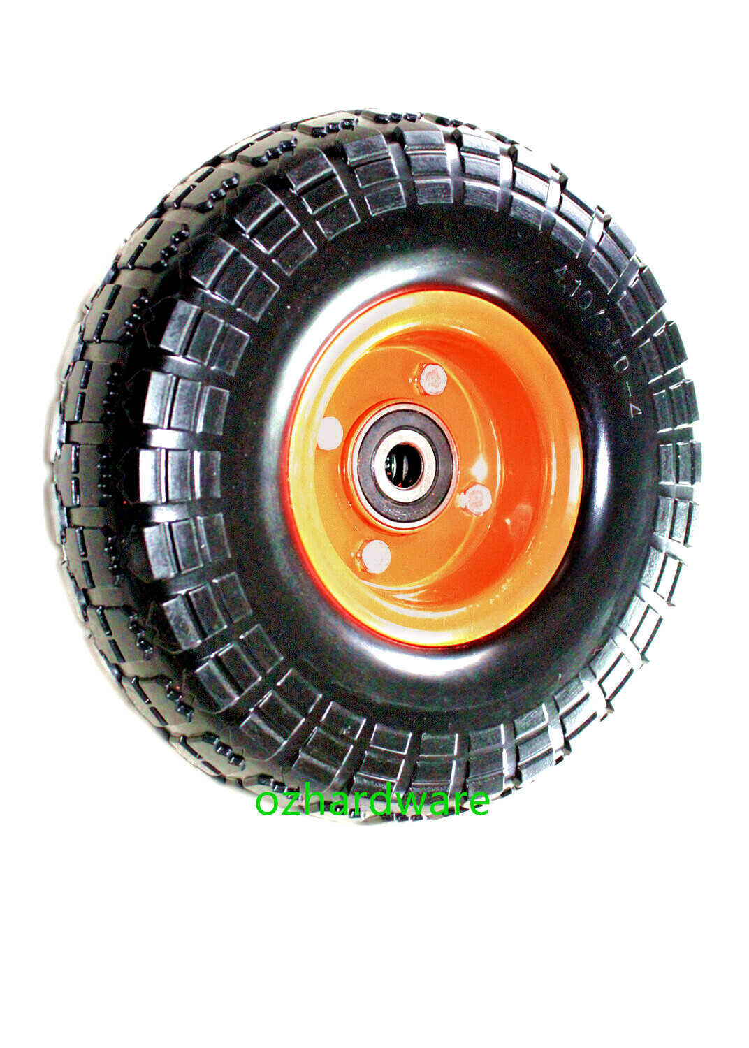 2x 10"Solid Rubber Trolley Wheels Flat Free Tires 4.10/3.50-4 Tyre 16mm ...