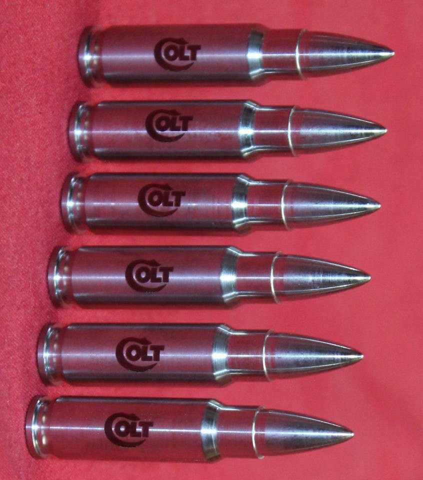 COLT FIREARMS Stainless Steel Bullet Whiskey Drink Cubes Stones | eBay