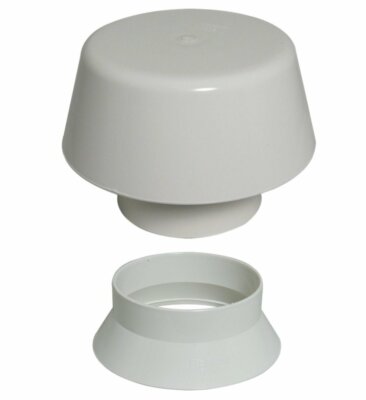 White Vent Kit 110mm Vent Cowl & Weather Collar Soil Pipe Stack ...