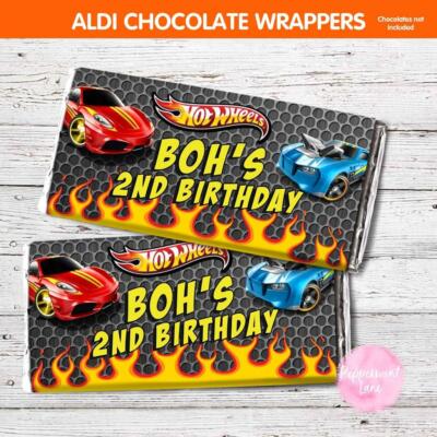 DIGITAL HOT WHEELS MATCHBOX CARS CHOC WRAPPER ALDI PARTY FAVOUR ...