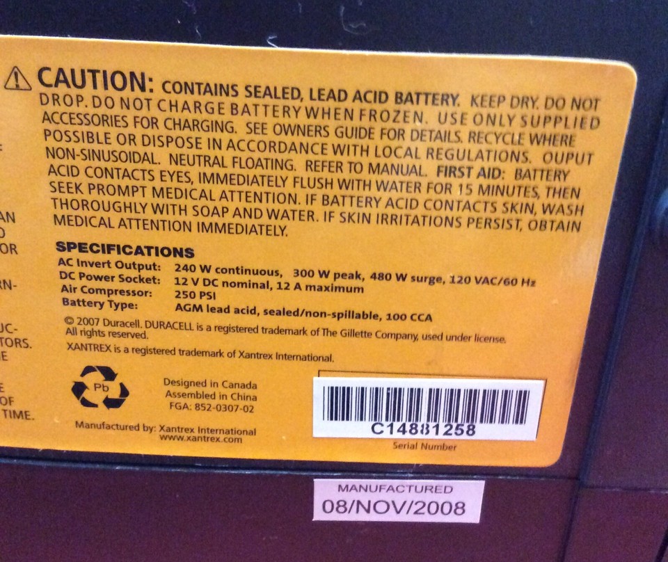 Duracell Powerpack 300 Jump Starter, Air Compressor ,emergency Power # ...